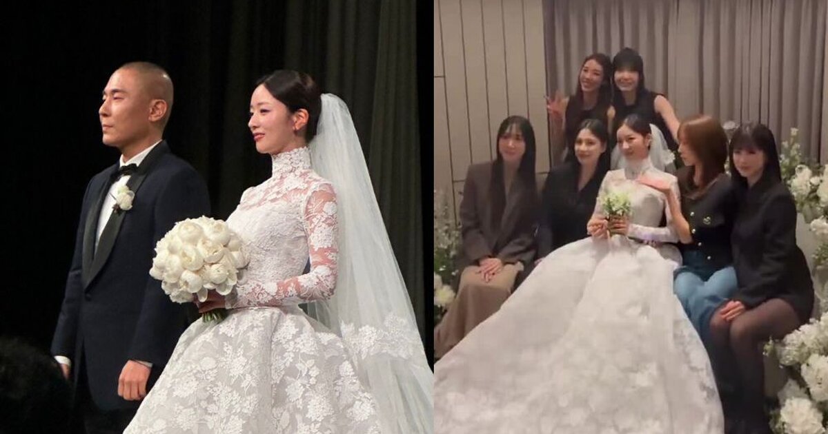 Yoon Bomi and Rado marry after 9 years of dating as Apink members cry ...